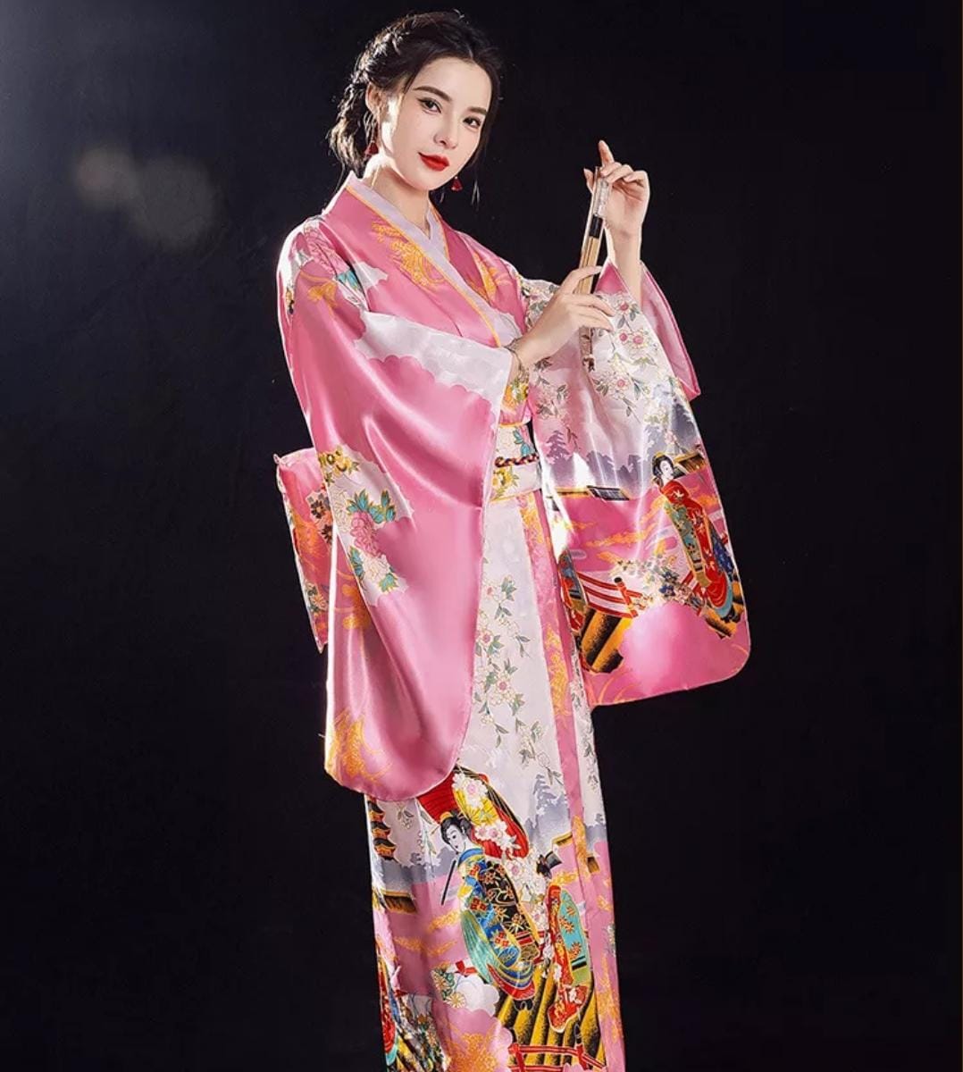Kimono Tradicional Rosado – Fantasía Oriental
